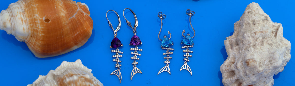 Sea Life Themed Jewelry Turtle Dolphin Whale Manta Ray Seahorse Fish ...